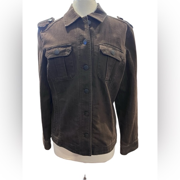 Chico's | Jackets & Coats | Vintage Chocolate Brown Chicos Denim Jacket ...